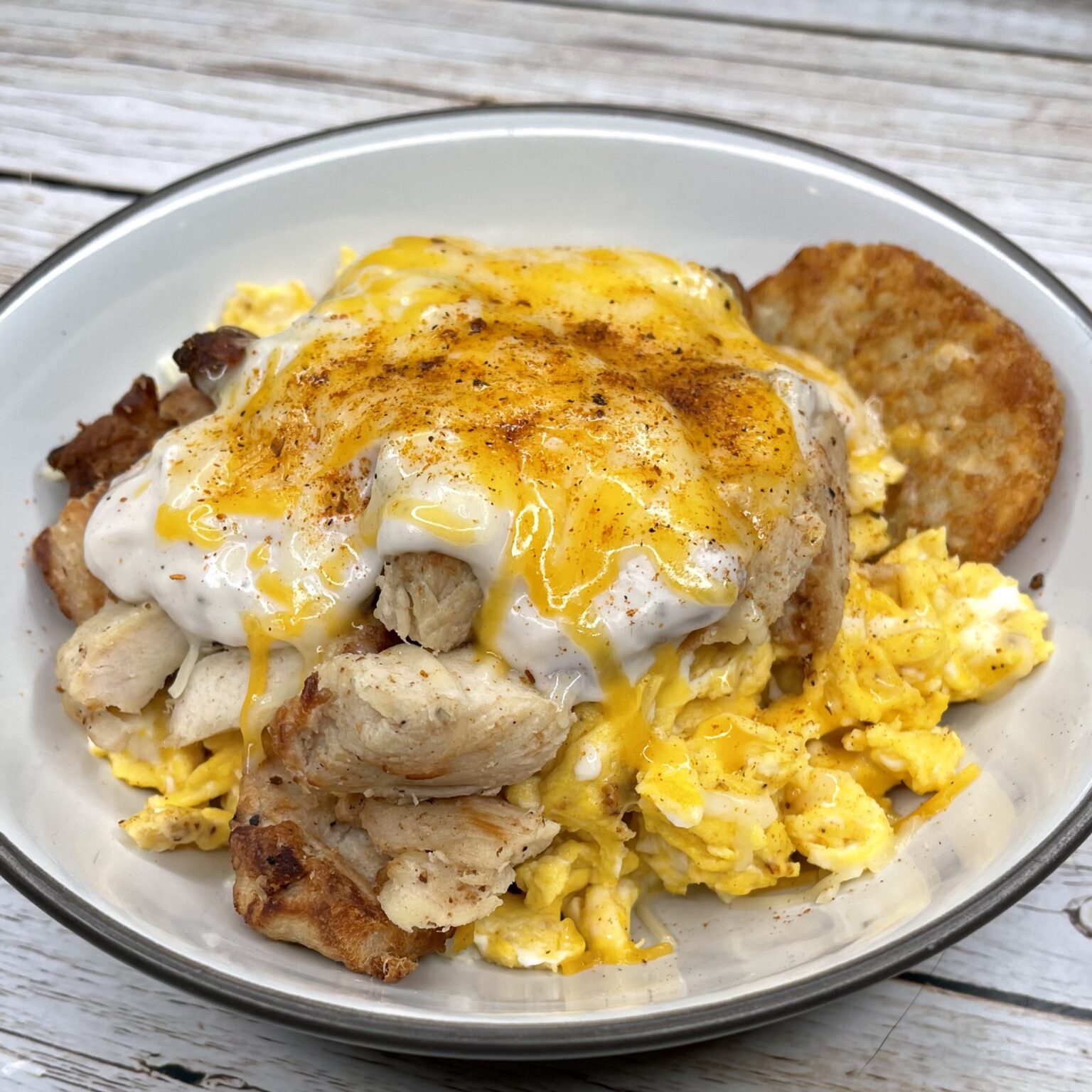 Country Chicken Breakfast Bowl - Diana's Delish Dishes