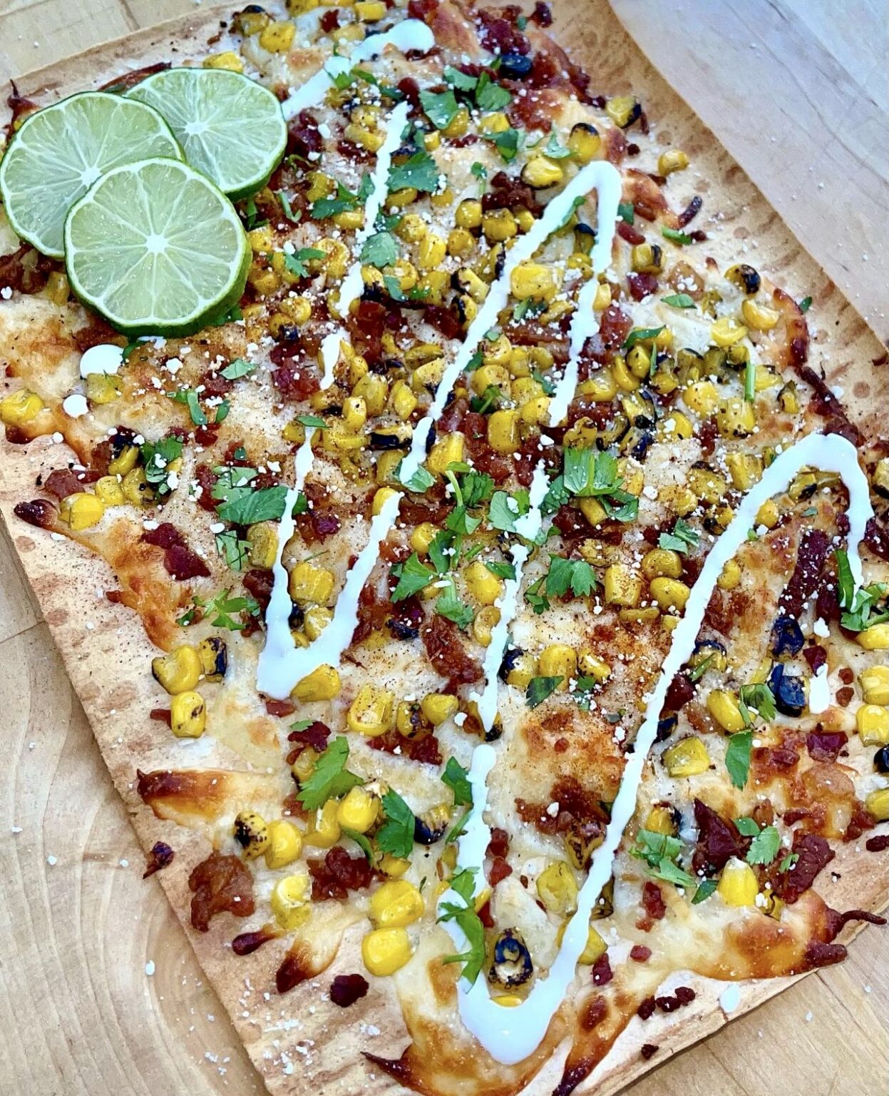 Street Corn and Bacon Pizza - Diana's Delish Dishes