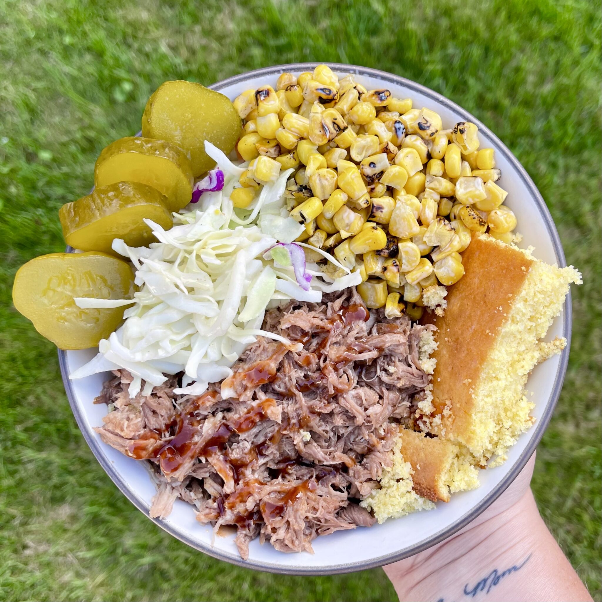 Pulled Pork and Cornbread Bowl - Diana's Delish Dishes