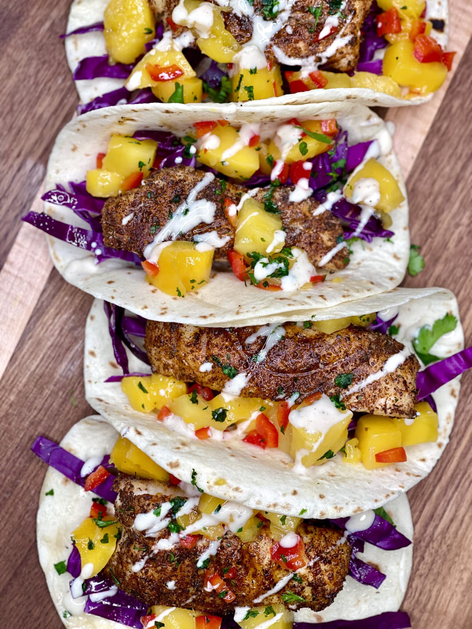 Blackened Snapper Fish Tacos with Mango Salsa - Diana's Delish Dishes