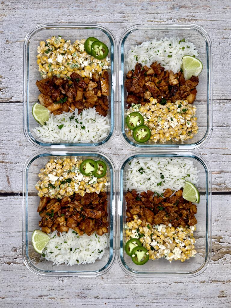 Al Pastor Chicken Street Corn Meal Prep Bowls